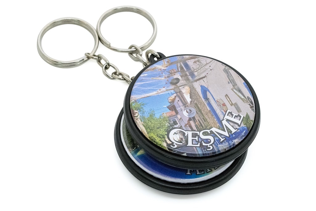 Button Shaped Custom Keychain | Personalized Button Keychains